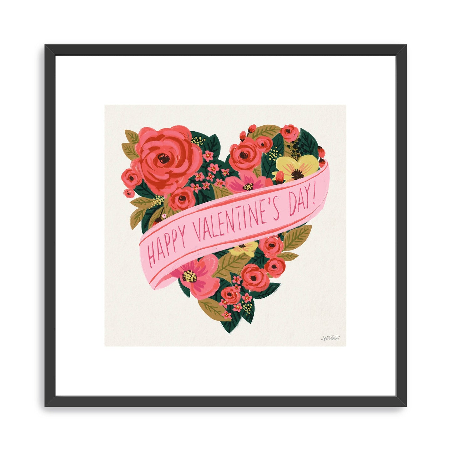 Floral Heart Happy Val Canvas Wall Art: Made of Premium Quality ...