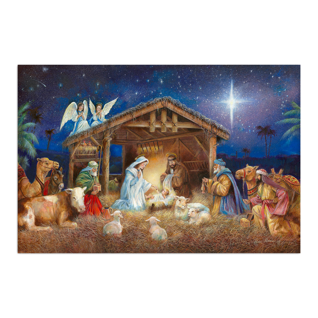 Nativity Scene Northern Star Canvas Wall Art: Made of Premium Quality ...