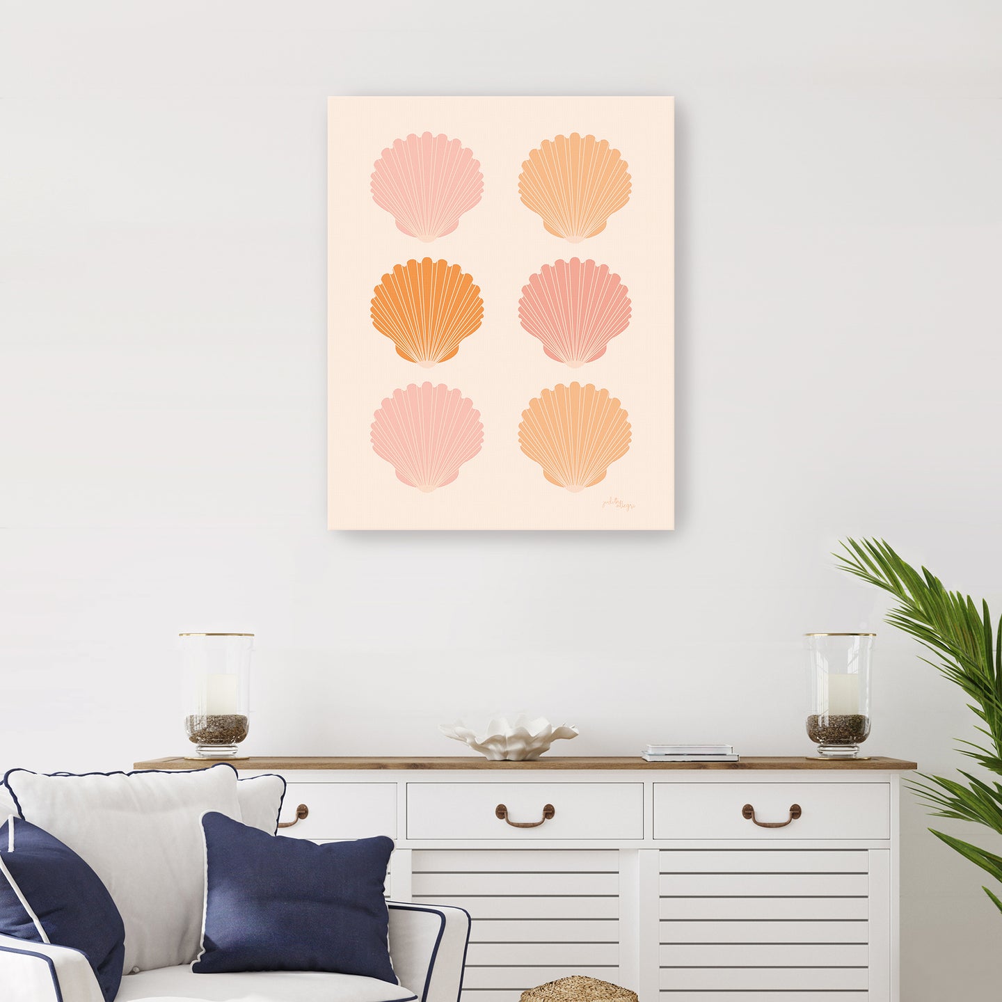 Blush Shells Canvas Wall Art: Made of Premium Quality Materials ...